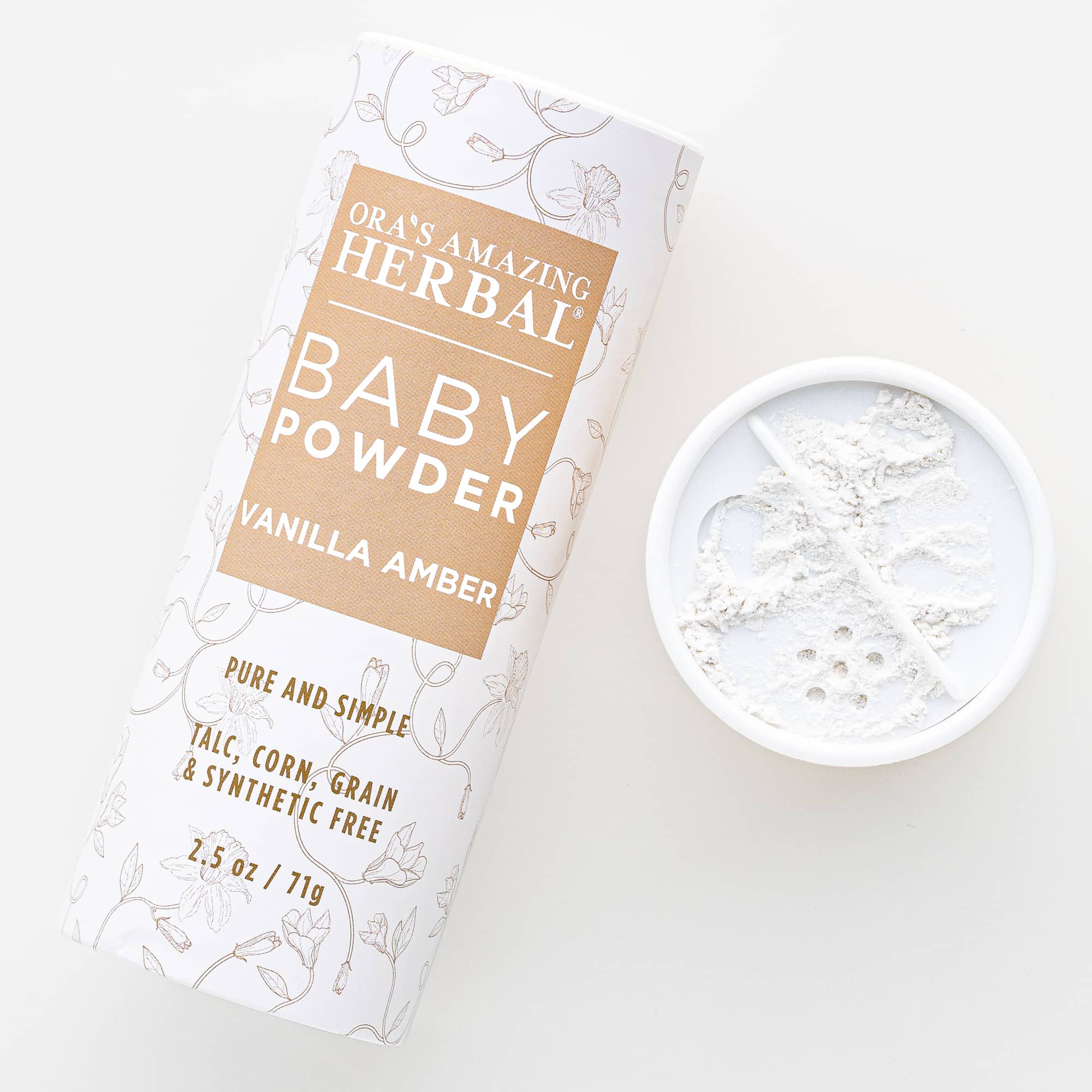 Ora's Amazing Herbal Talc Free Baby Powder, Real Vanilla Amber – Verte Mode